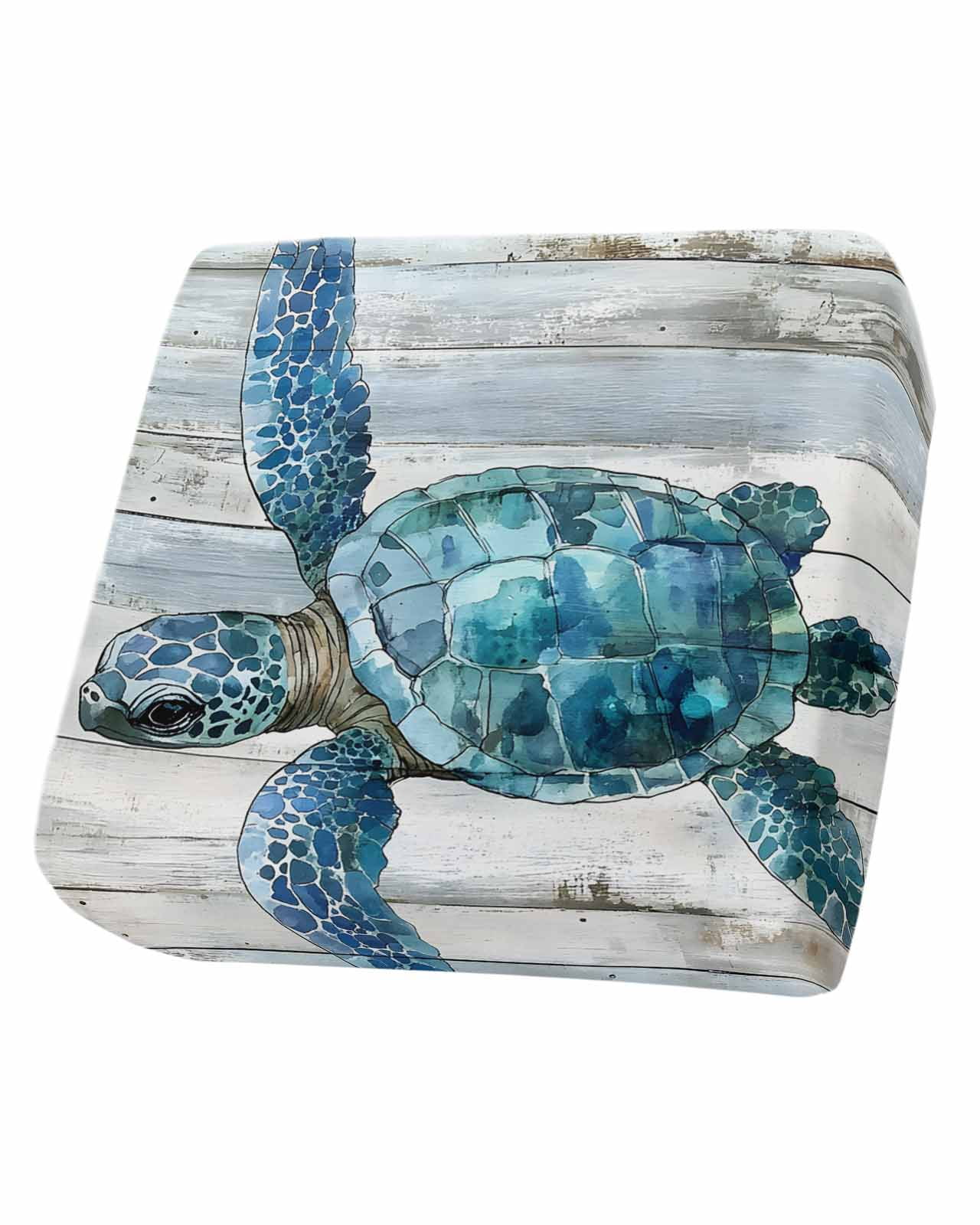 Blue Coastal Turtle Sofa Couch Cushion Covers Washable, Removable ...
