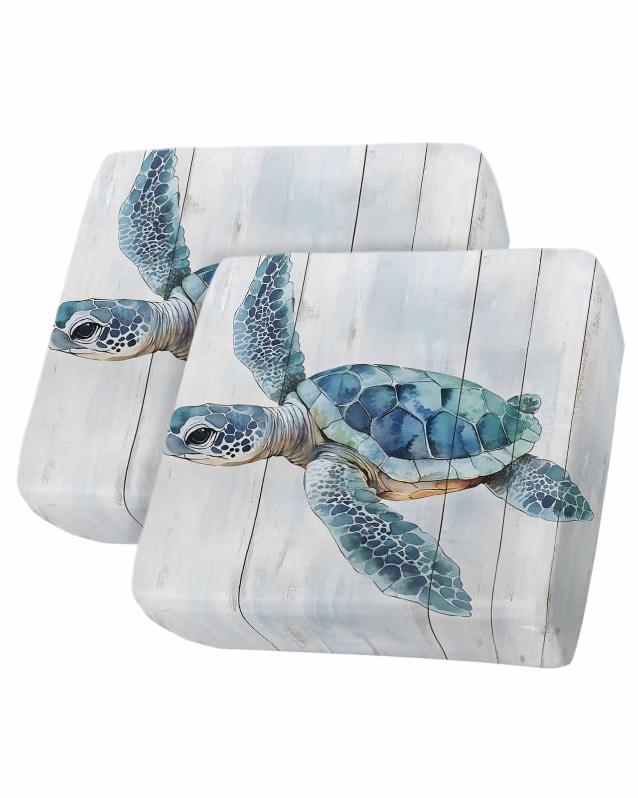 Blue Coastal Turtle Sofa Couch Cushion Covers Washable, Removable ...
