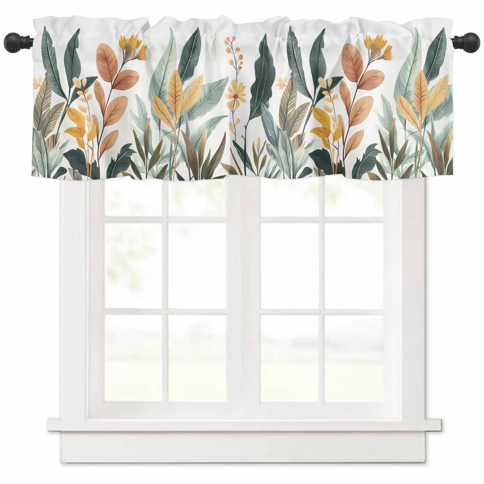 Blue Coastal Valances for Windows Farmhouse Kitchen Curtains Valances ...