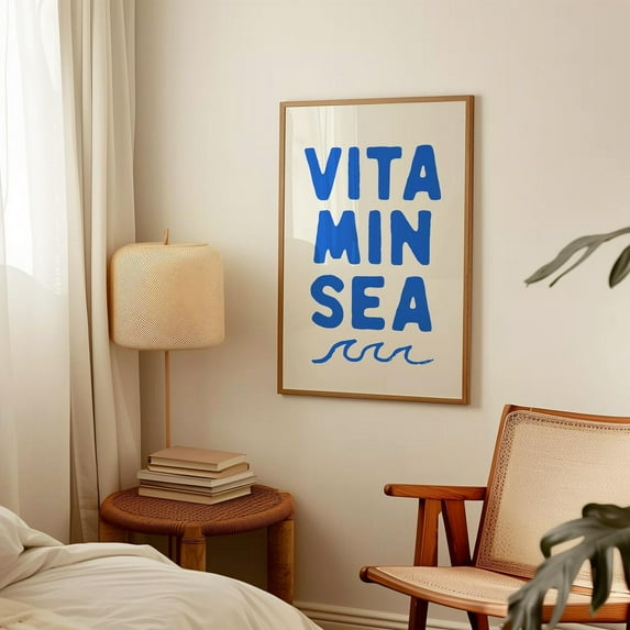 Blue Coastal Wall Art Beachy Room Decor Waves Beach Posters Trendy ...