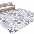 Blue Coastal Washable Rug 5x7 Area Rug for Living Room Bedroom Non Slip ...