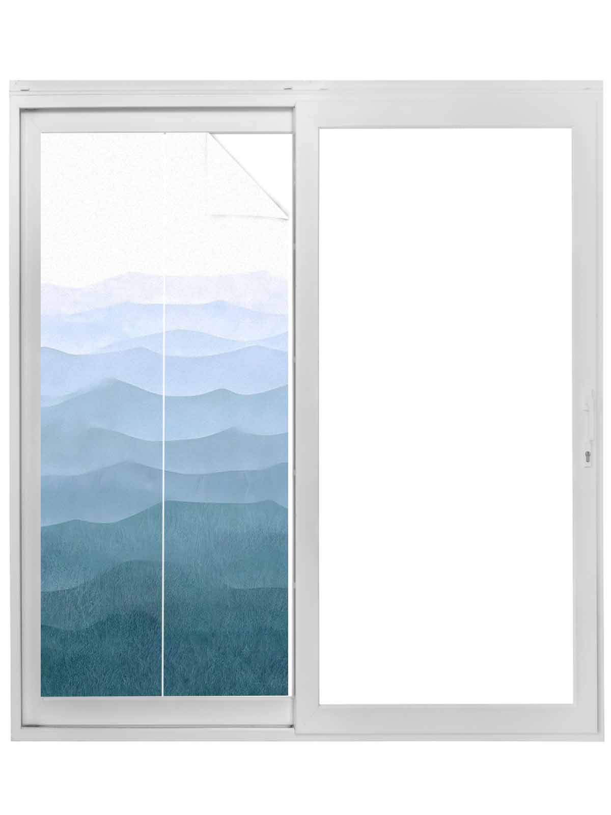 Blue Coastal Wave Window Privacy Film, Summer Ocean Nautical Beach ...