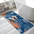 Blue Coastal Whale Bathroom Runner Rugs Non Slip Washable Absorbent ...