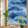 Blue Coastal Window Privacy Film Rainbow Static Cling Stain Glass ...