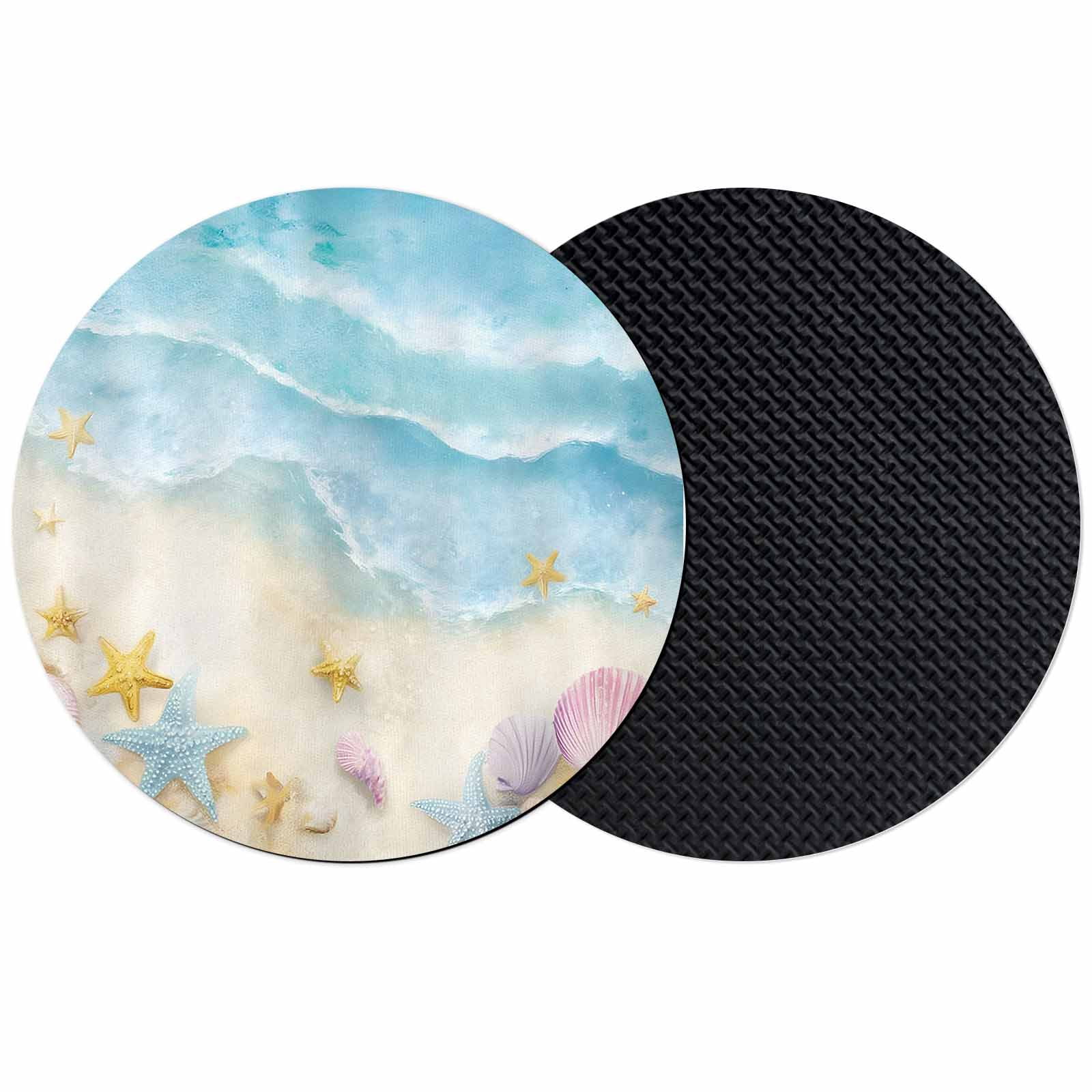 Blue Coasters Set of 2, Absorbent Coasters for Drinks, Summer Beach ...