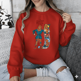 Blue Coat Scarecrow with Crow Country Farm Rustic Art Sweatshirt up to ...