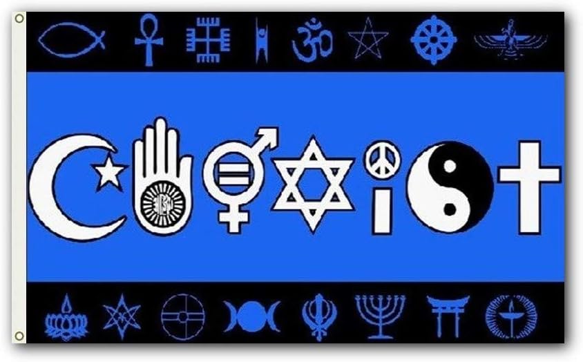 Blue Coexist Outdoor Flag - 3Ply Polyester, Heavy Duty Double Sided ...