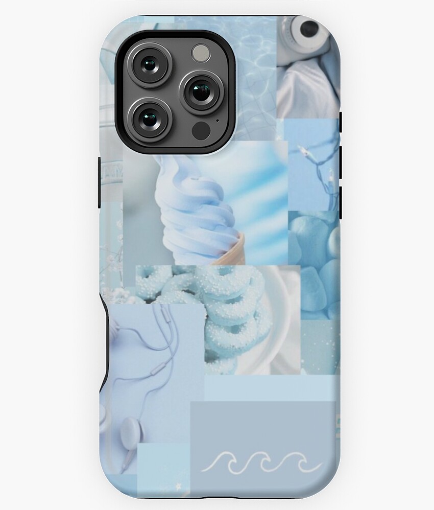 Blue Collage Theme V3 Aesthetic Art N6958 Phone Case for iPhone 17 16 ...