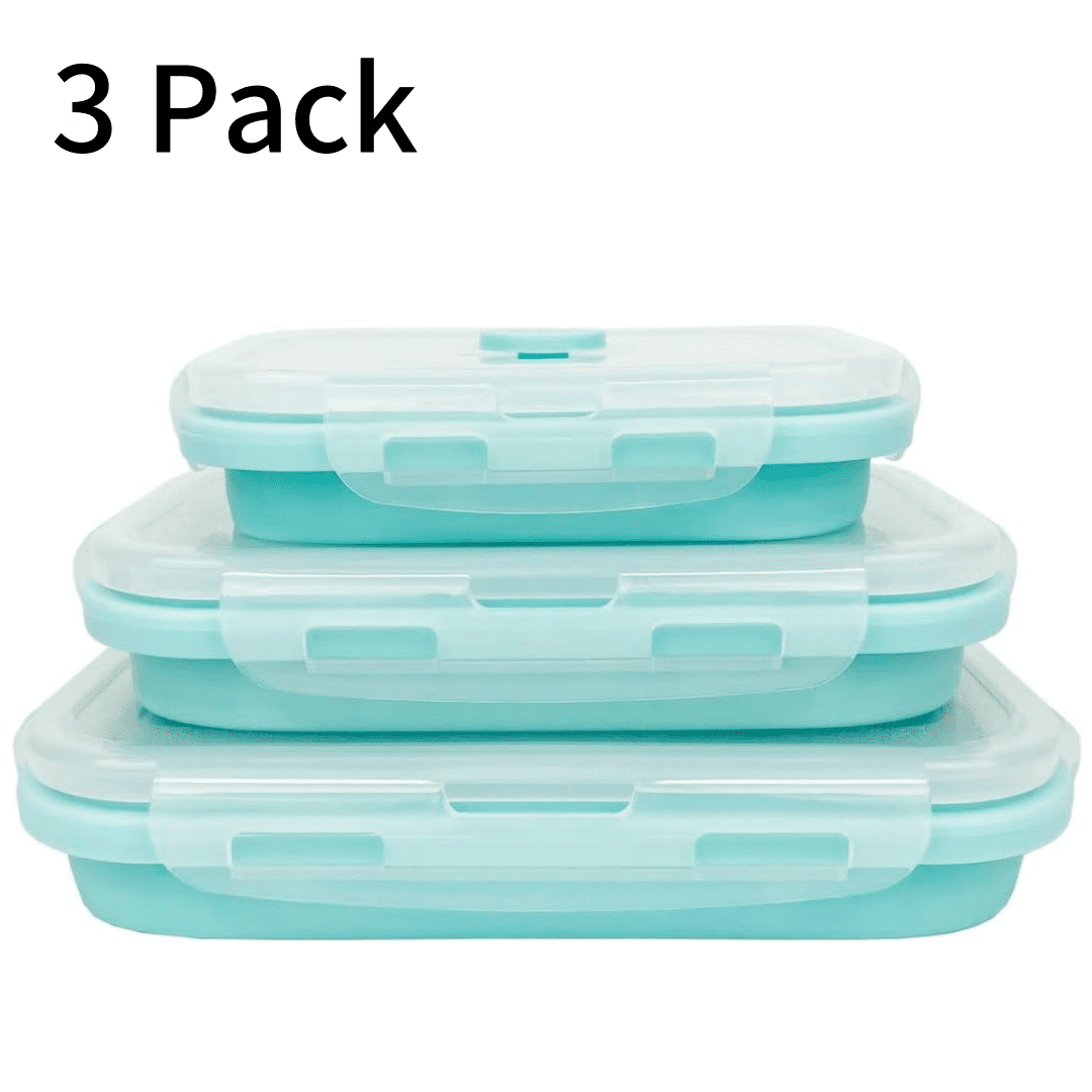 Blue Collapsible Food Containers Collapsible Camping Bowl Silicone ...