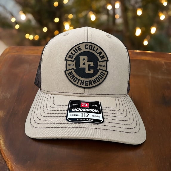 Blue Collar Brotherhood Leather Patch Hat: Flexfit or Richardson 112 ...