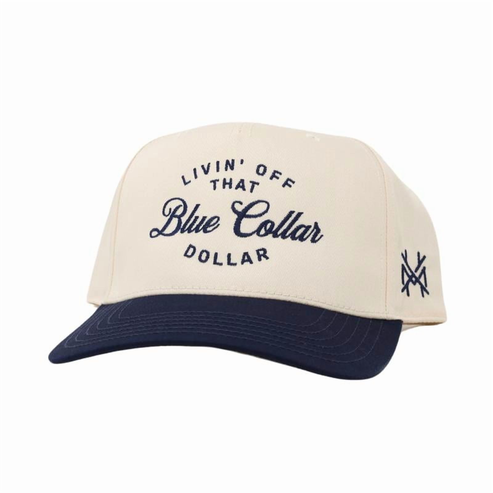 Blue Collar Dollar Hat, Adjustable Snapback Baseball Cap with Bold Embroidery, Casual Everyday ...