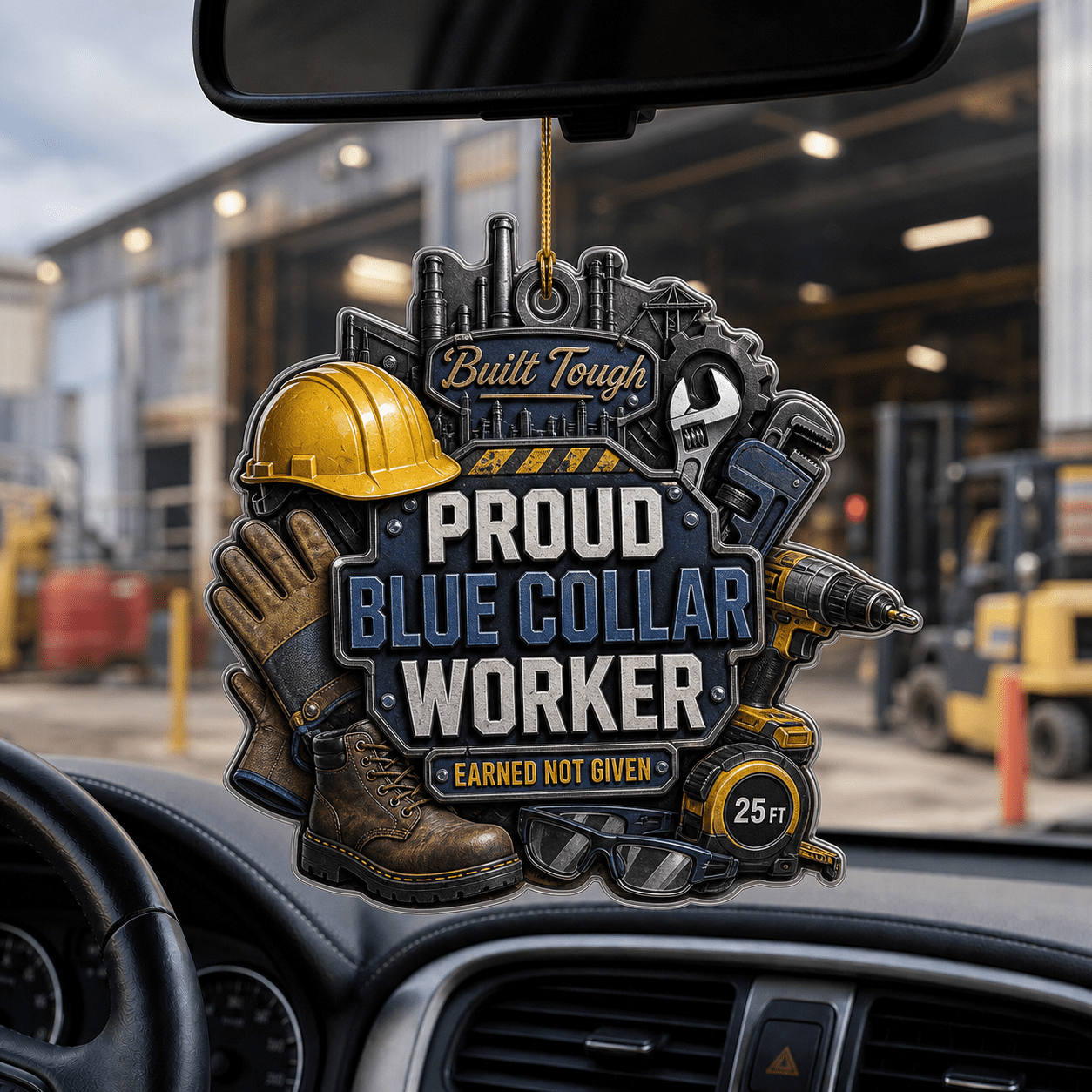 Blue Collar Ornament 2D Flat Acrylic Ornament Built Tough Worker Gift ...