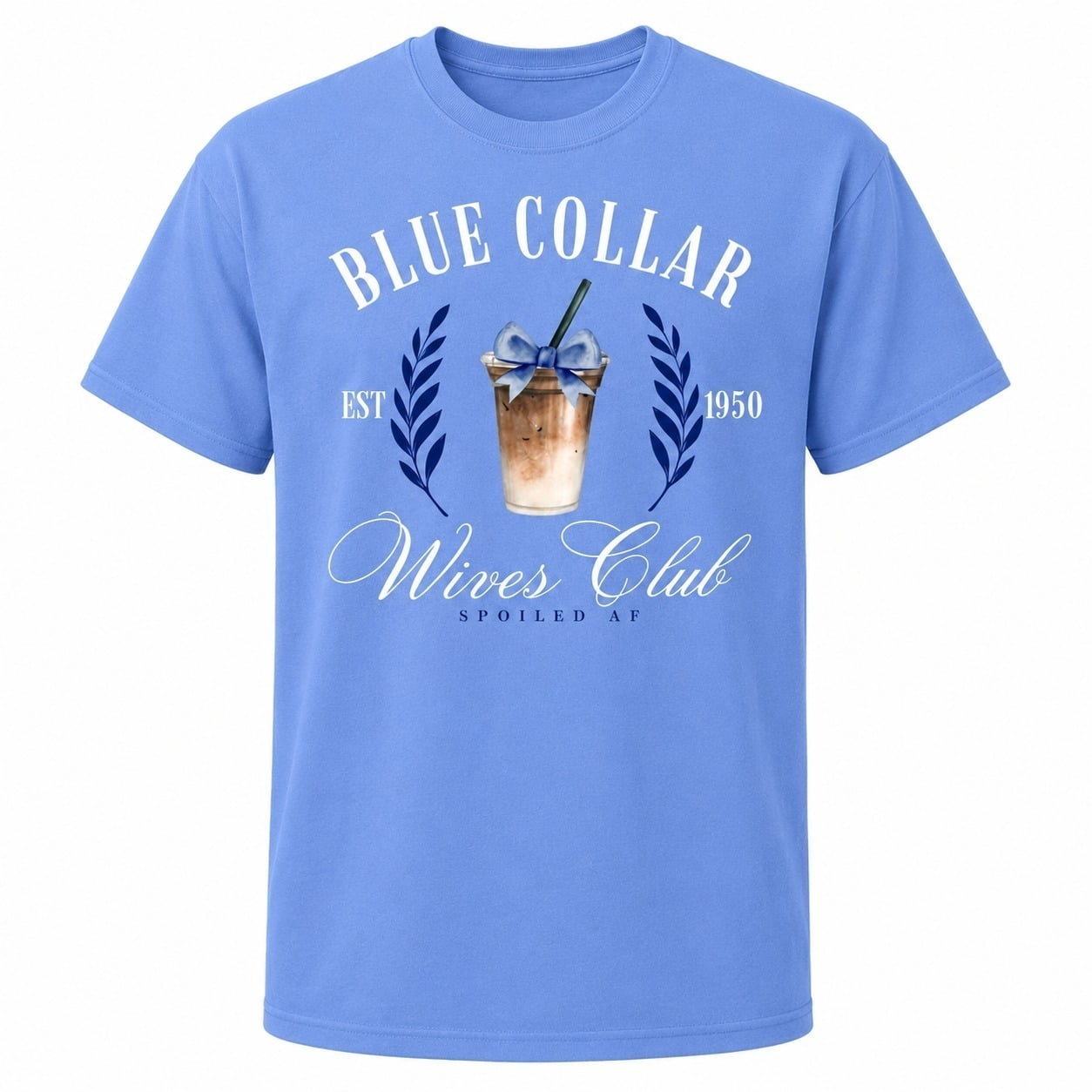Blue Collar Wives Club Shirt, Iced Coffee Bow Graphic Tee, Gift for ...