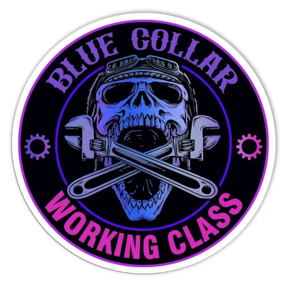 Blue Collar Working Class Sticker Hard Hat Skull Sticker Phone Decal ...