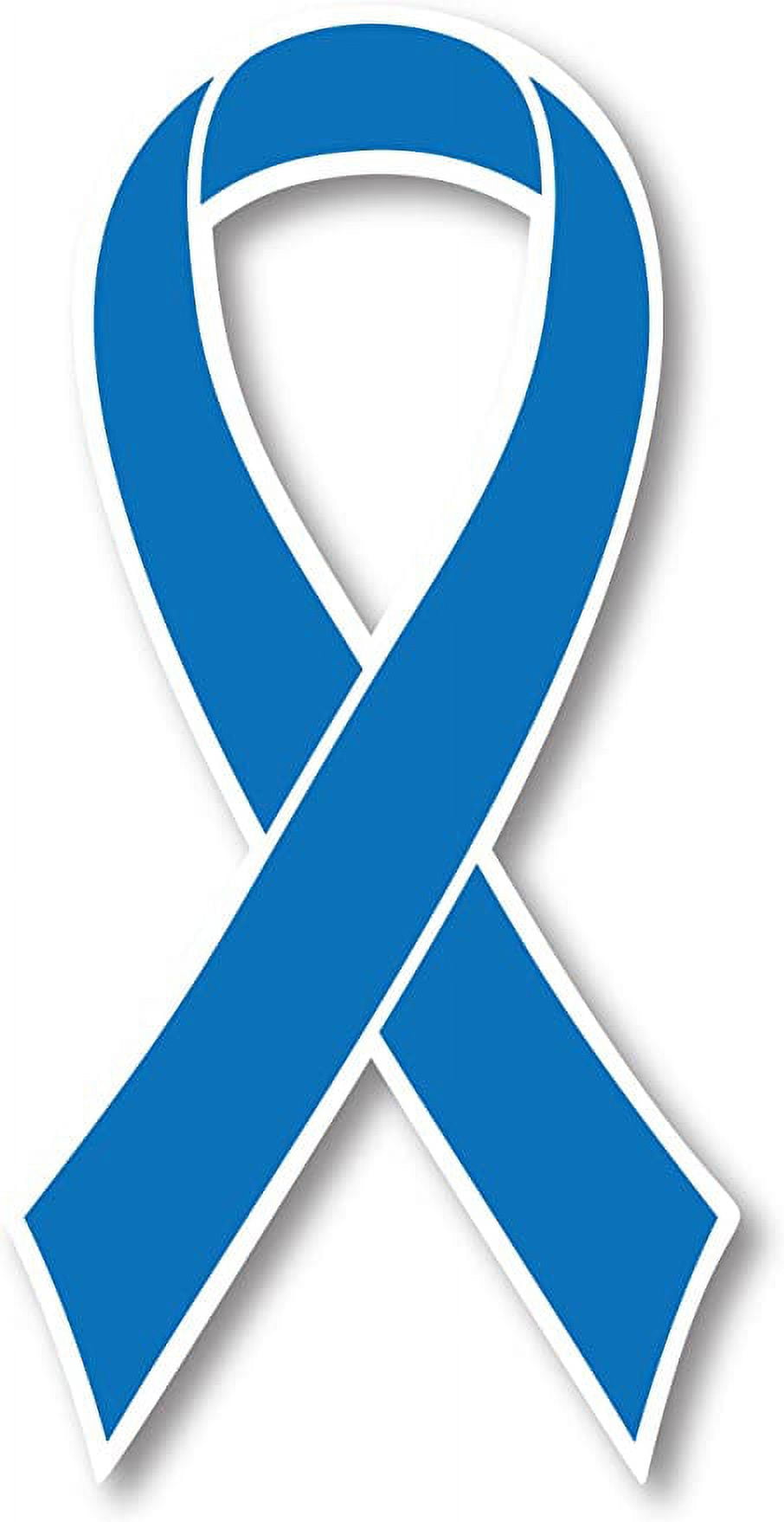 Blue Colon Cancer Awareness Ribbon Car Decal 3.5" x 7" - Walmart.com