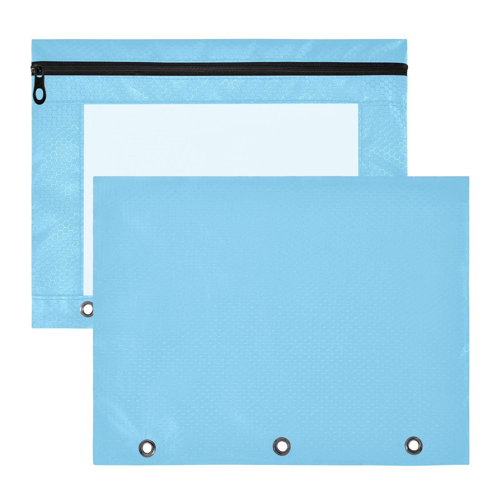 Blue Color A4 Pencil Pouch 3 Ring Zipper Pencil Pouches Pencil Case for ...