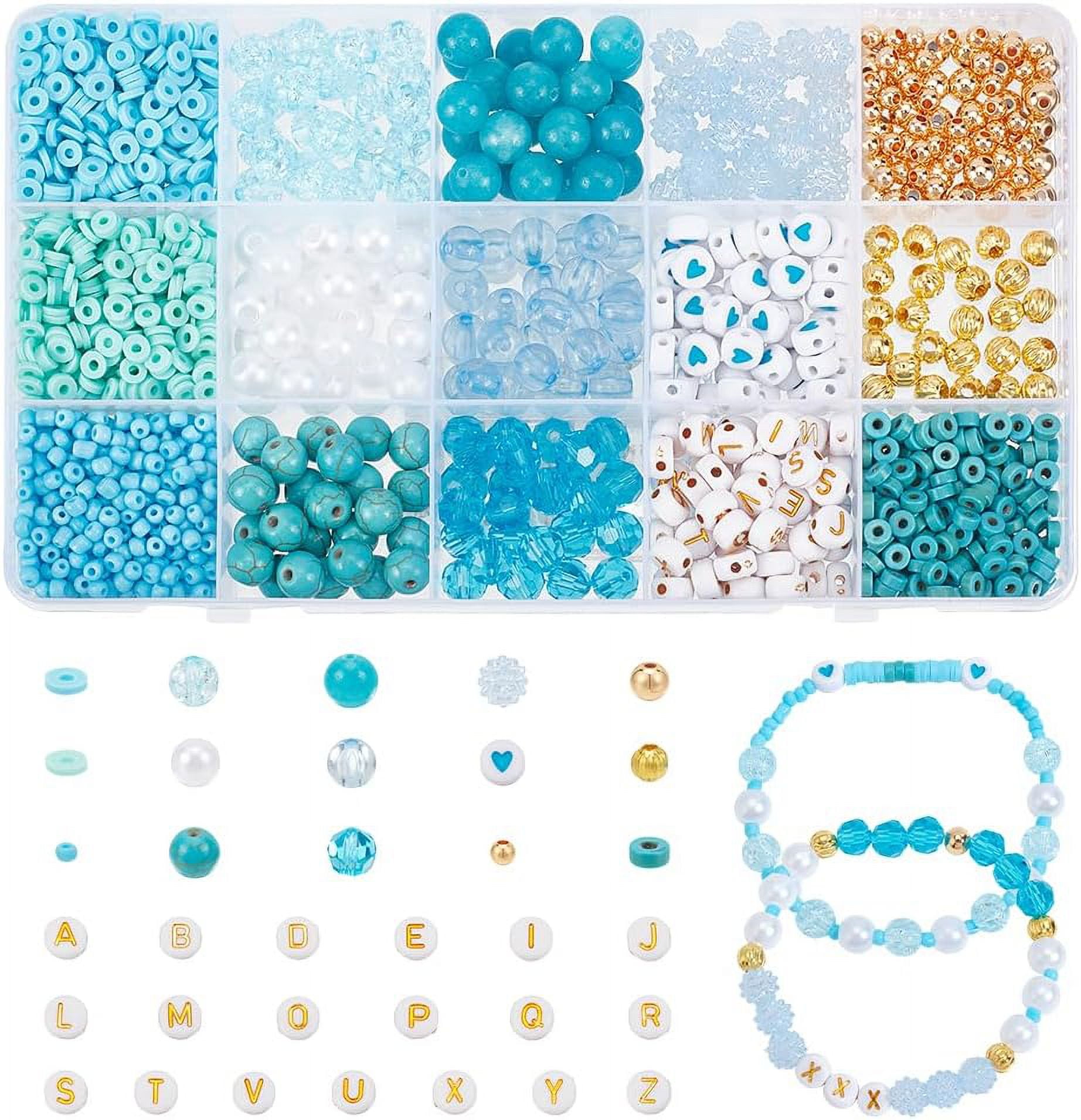 Blue Color Beads Kits DIY Beads Jewelry Making Finding Kit Bracelet ...