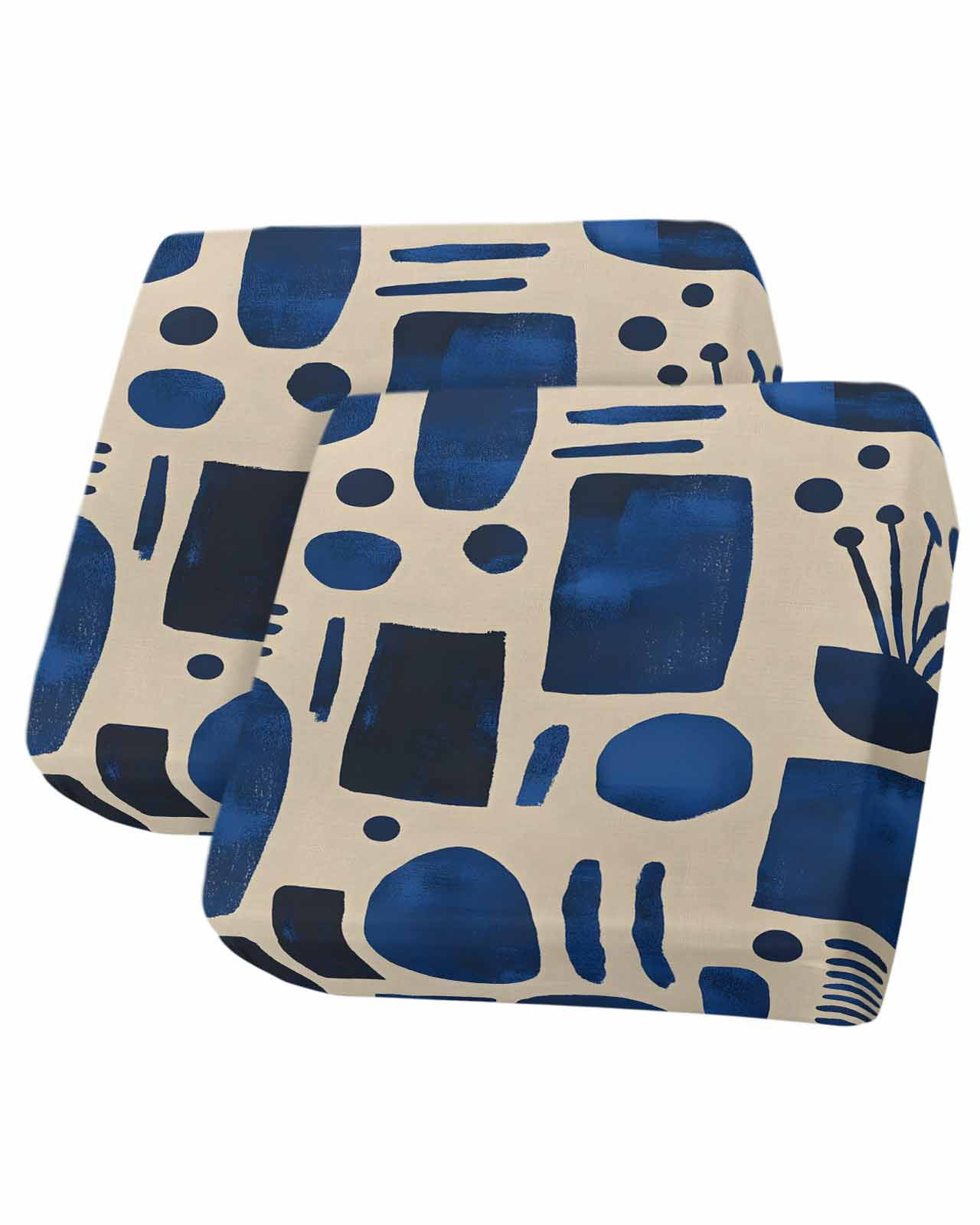 Blue Color Block Sofa Couch Cushion Covers Washable, Removable ...