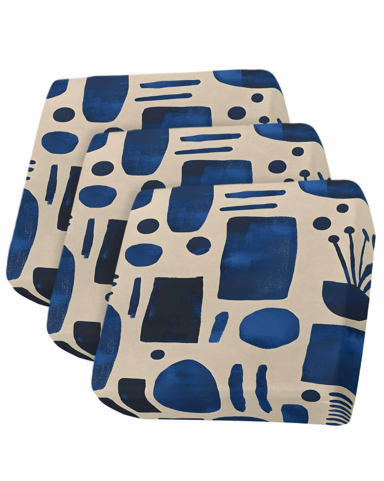 Blue Color Block Sofa Couch Cushion Covers Washable, Removable ...