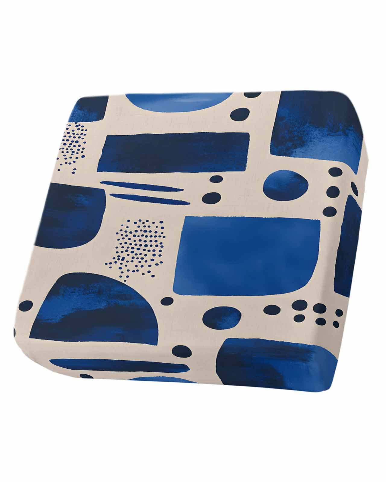 Blue Color Block Sofa Couch Cushion Covers Washable, Removable ...