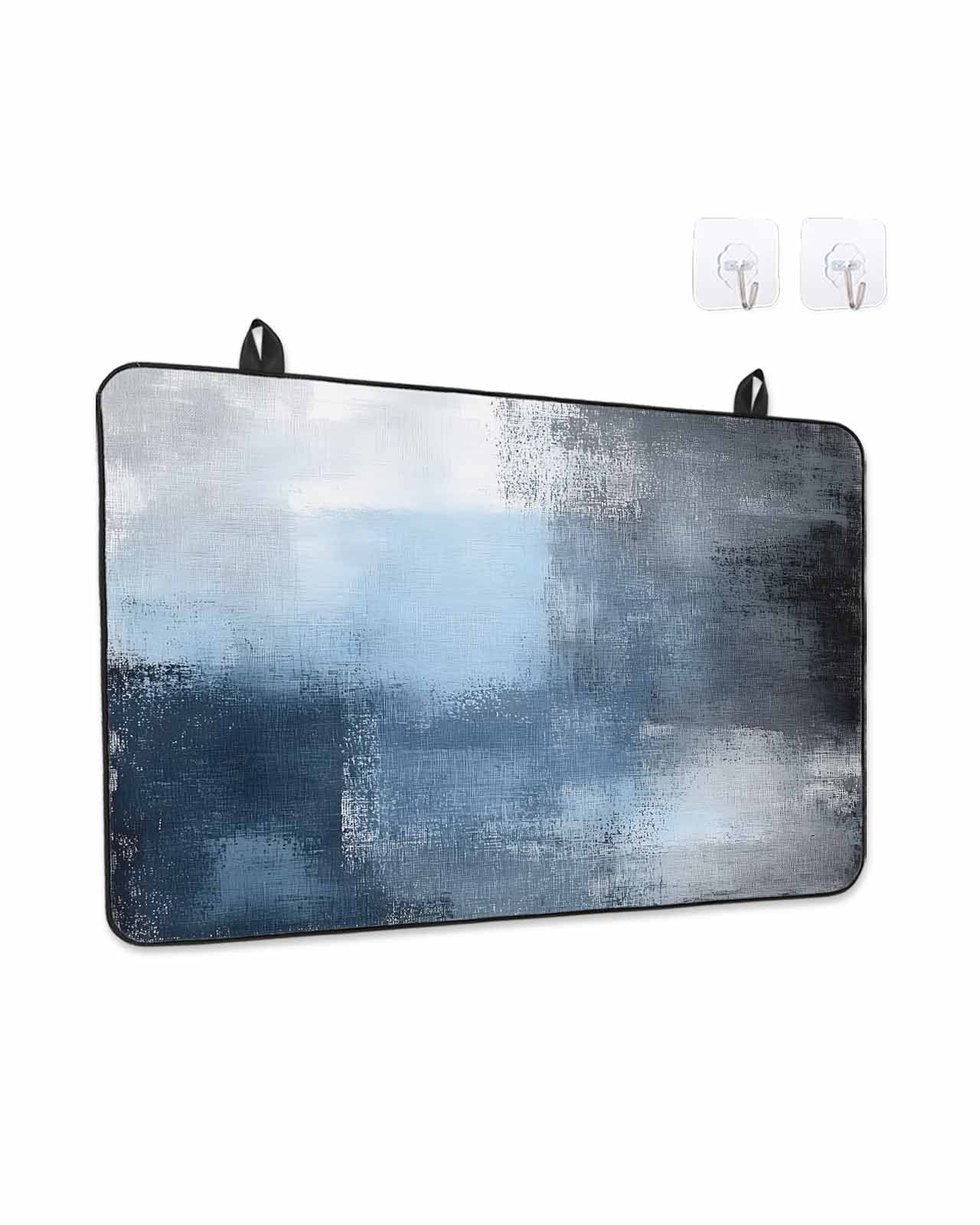 Blue Color Block Stove Top Covers for Electric Stove, 28'x20'' Abstract ...