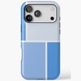 Blue Color Blocks Geometric Abstract Tough iPhone Case 11 through 17 ...