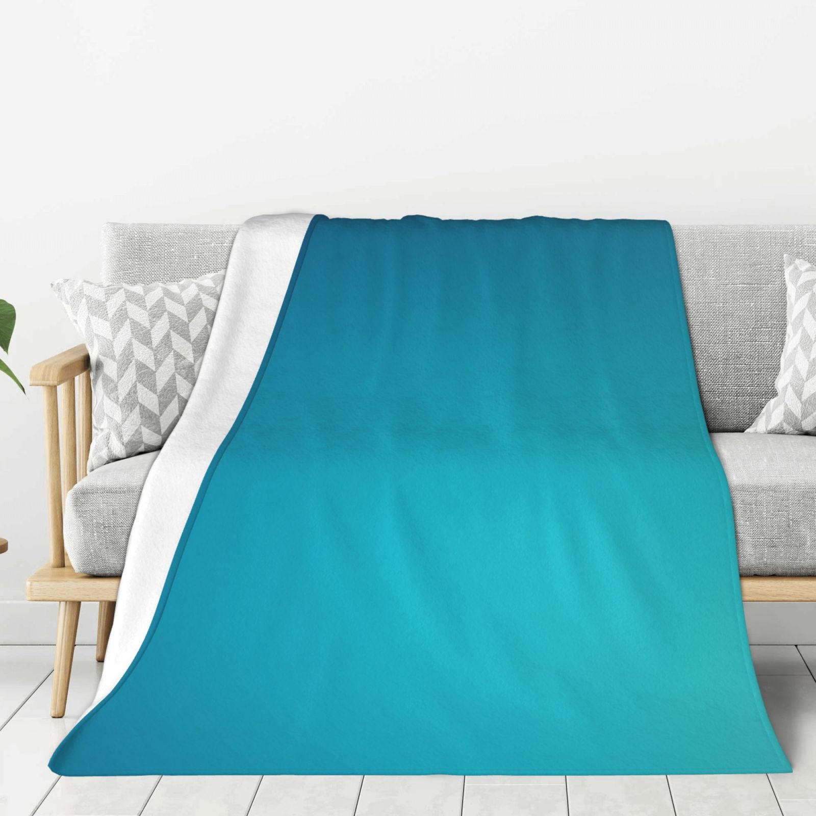 Blue Color Blur Background Throw Blanket for Stylish Warm Winter Cabin ...