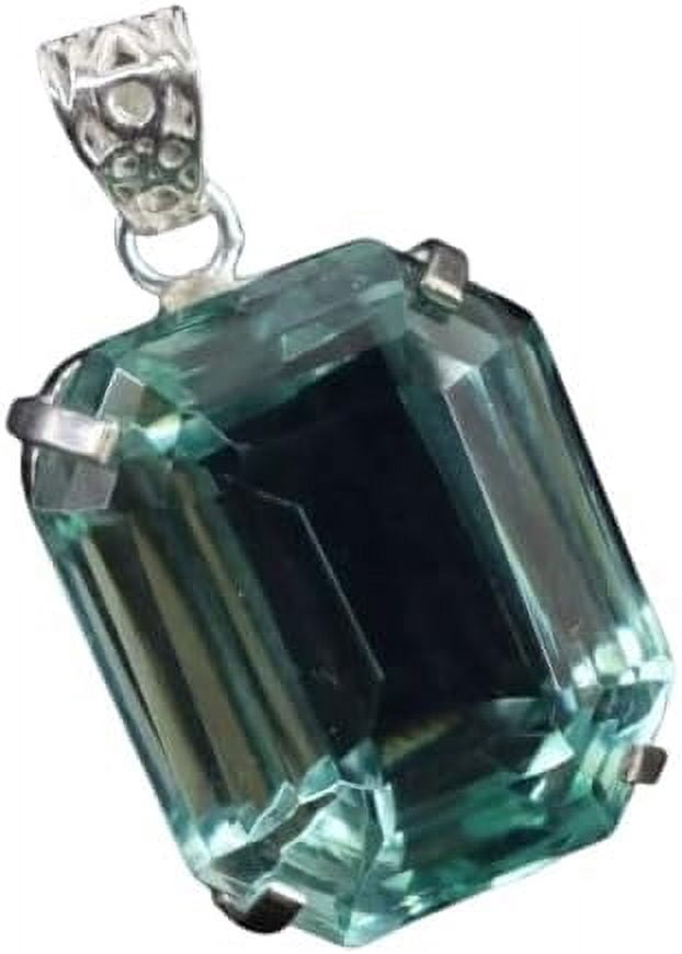 Blue Color Natural 925 Solid Silver Emerald Cut 96.50 Ct Topaz Pendant ...