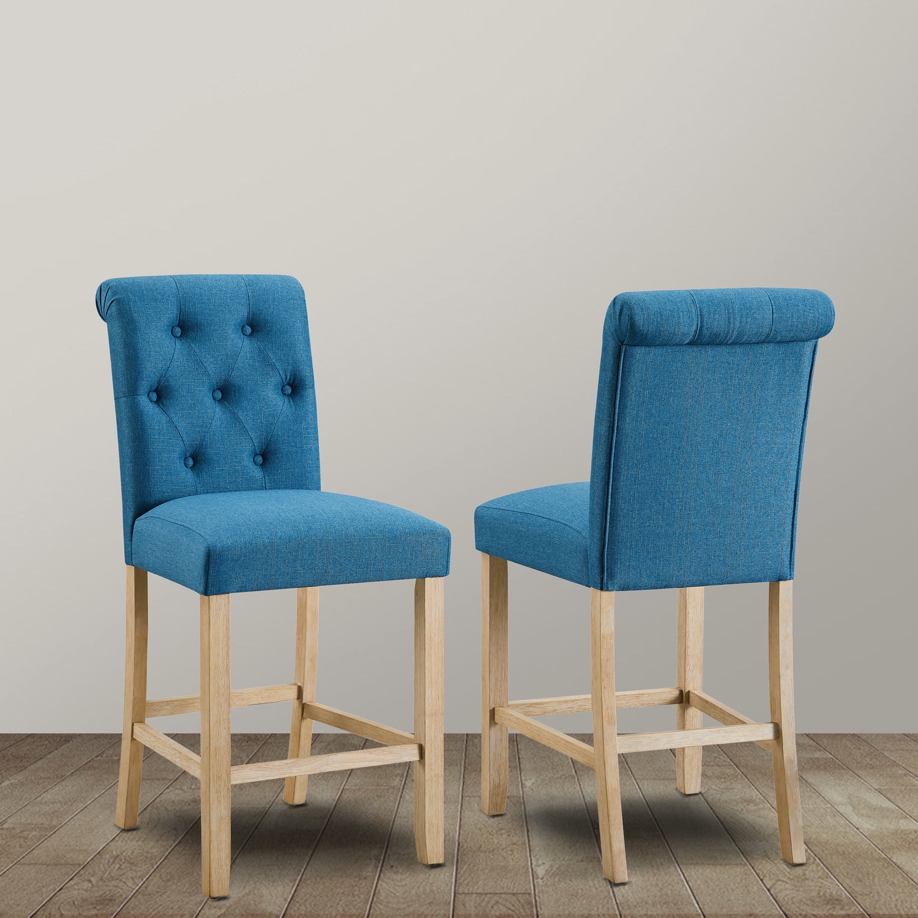 Blue Color Option - Curved Button Tufted Back - Kitchen Dining Setup ...