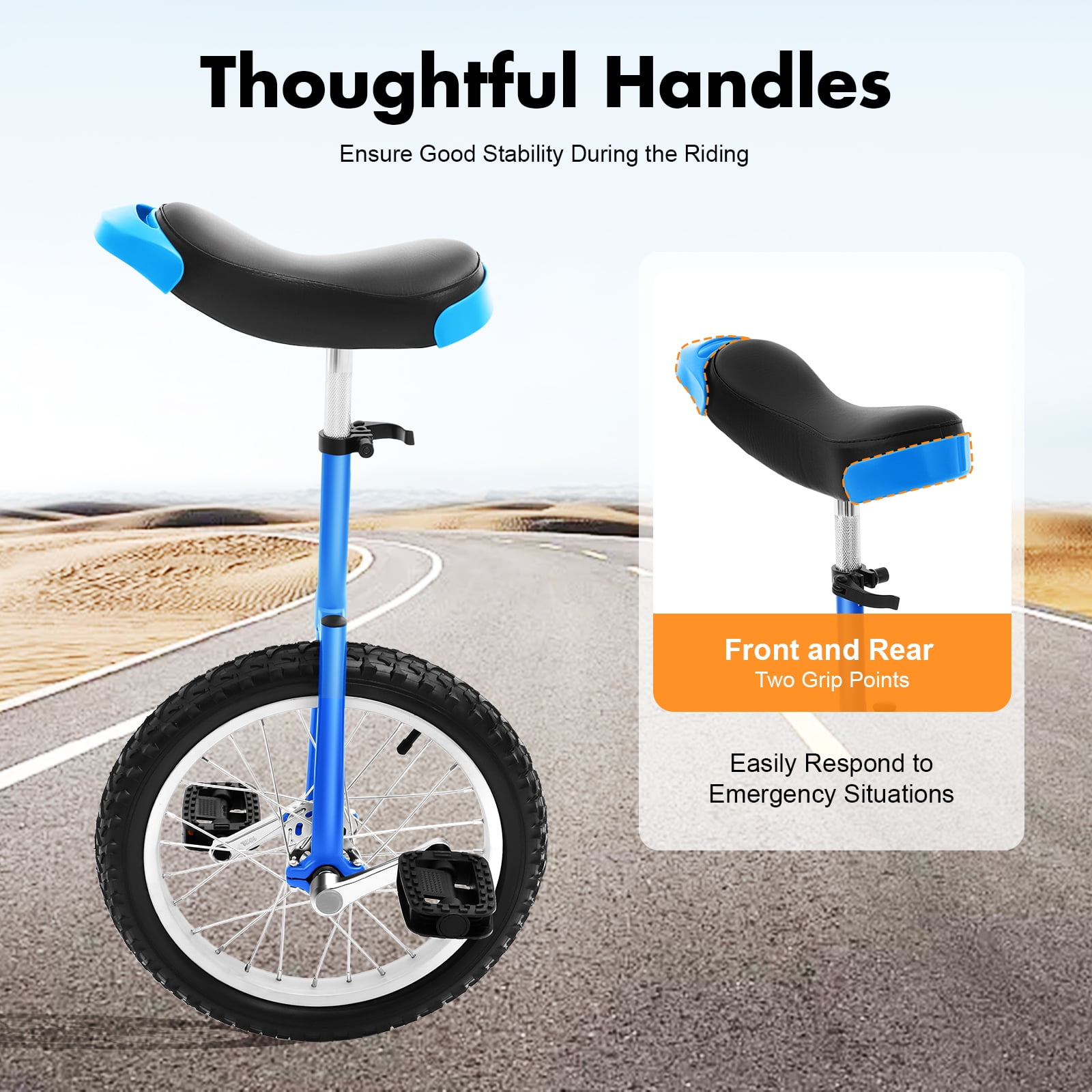 Blue Color Outdoor Wheel Unicycle, Height Adjustable Unicycle, Cycling ...