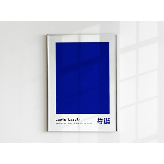 Blue Color Swatch Wall Art, Lapis Lazuli Blue Color Swatch Print, Blue ...