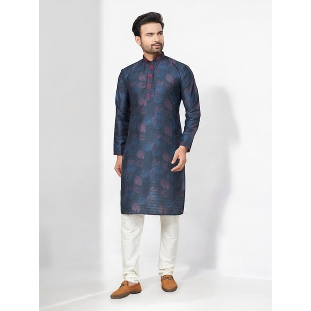 Blue Color Traditional Men's Kurta Pajama Set– Ethnic Wear for Men-218 ...