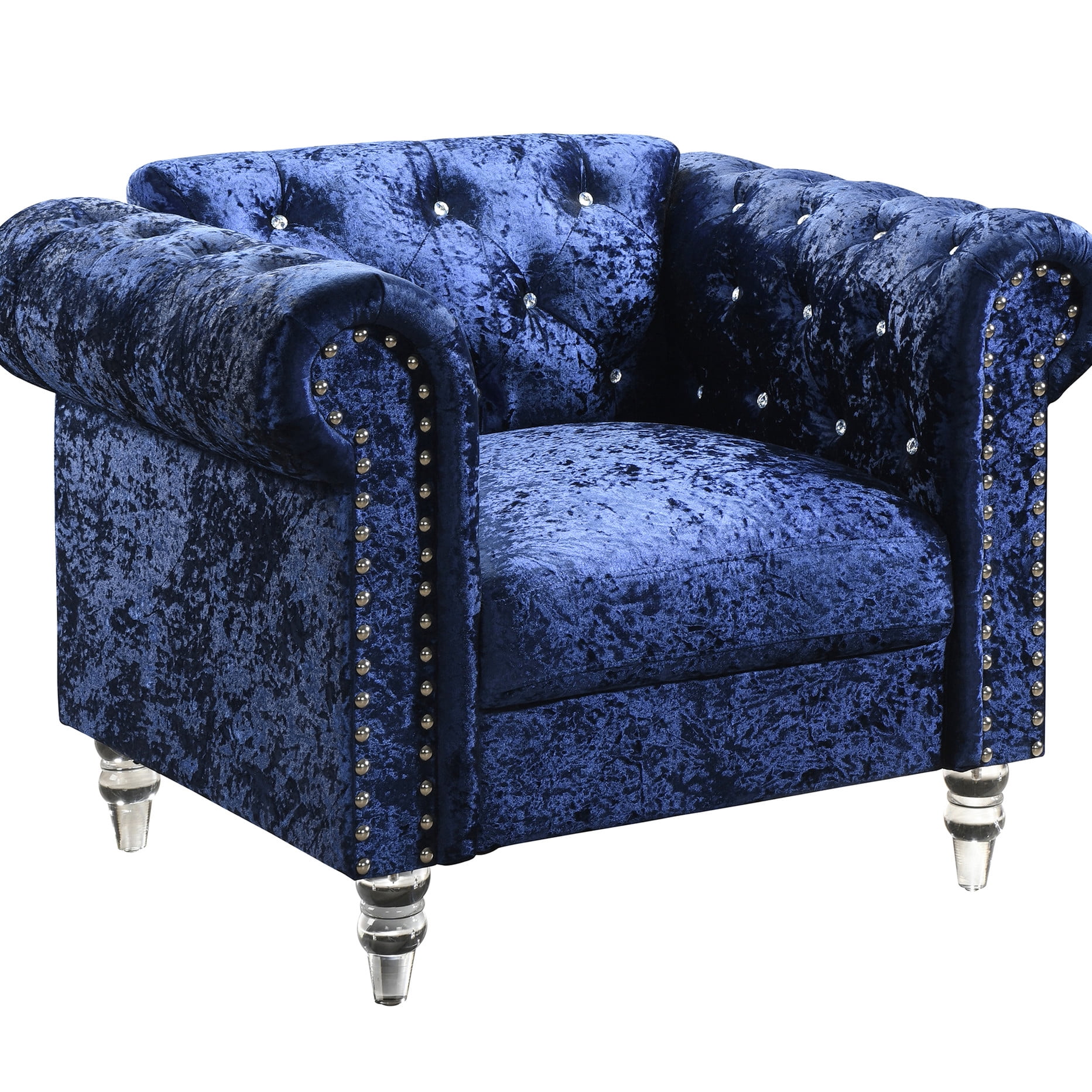 Blue Color and Rubberwood Chair | Suitable for Primary Living Rooms ...