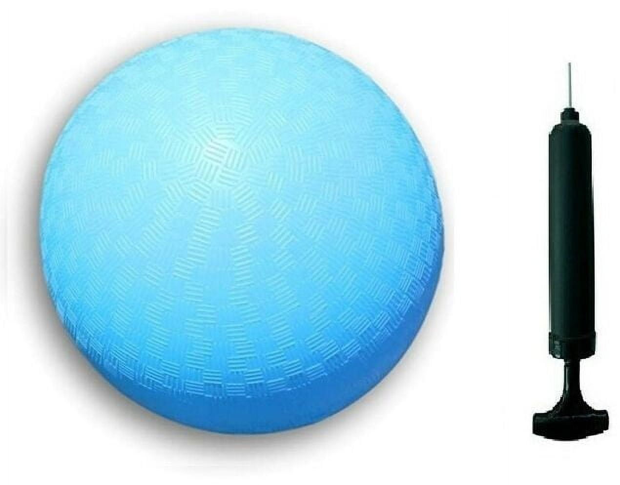 Blue kickball with Air Pump and Needle, Bouncy Ball Dodgeball ...