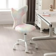 Blue Colorful Fuzzy Desk Chair Cute Mermaid Back Swivel Rolling Study ...