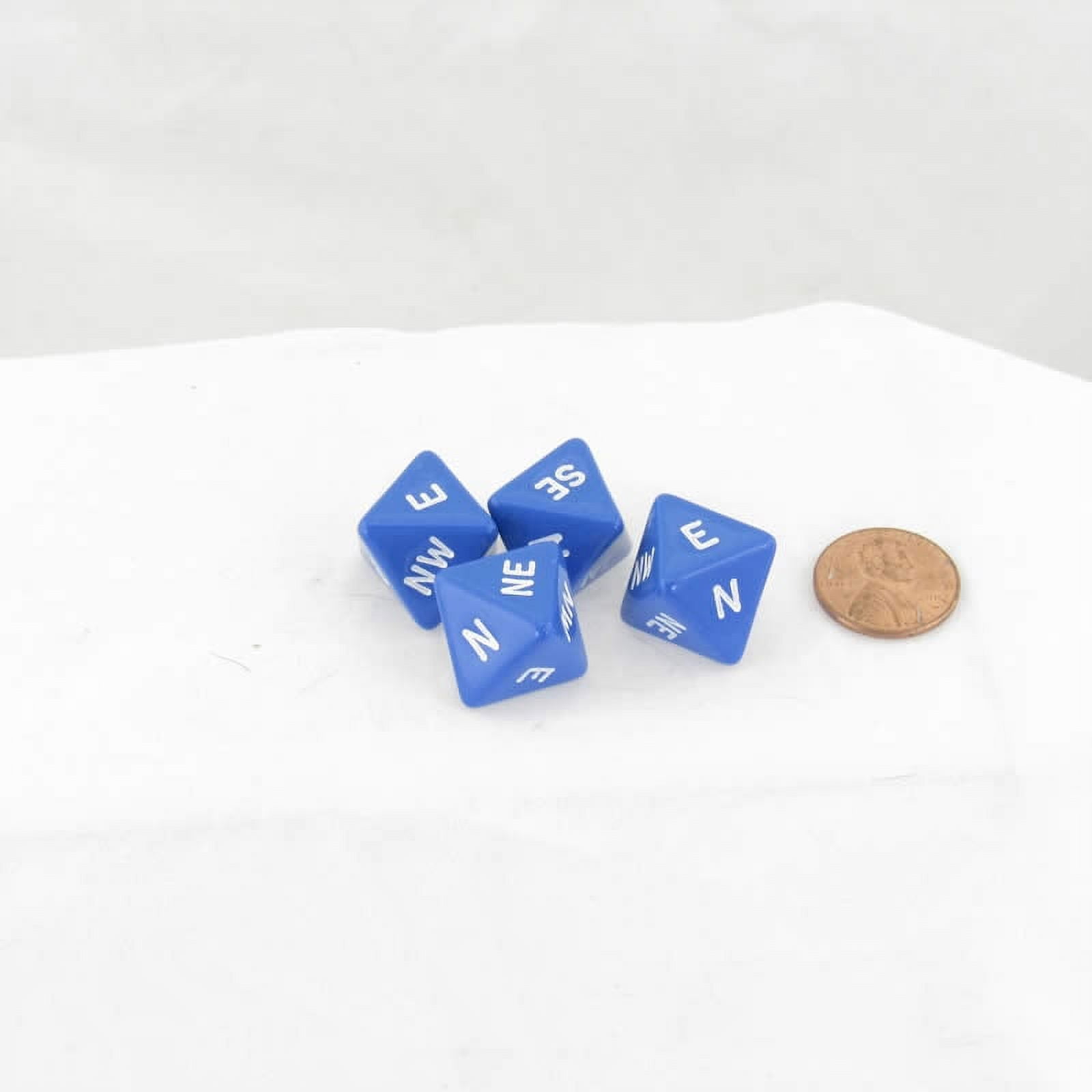 Blue Compass Dice with White Markings D8 16mm (5/8in) Pack of 4 ...