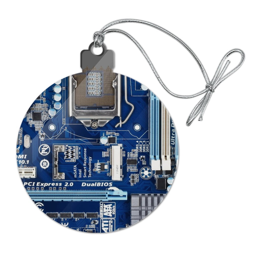 Blue Computer Motherboard Processor CPU Acrylic Christmas Tree Holiday ...