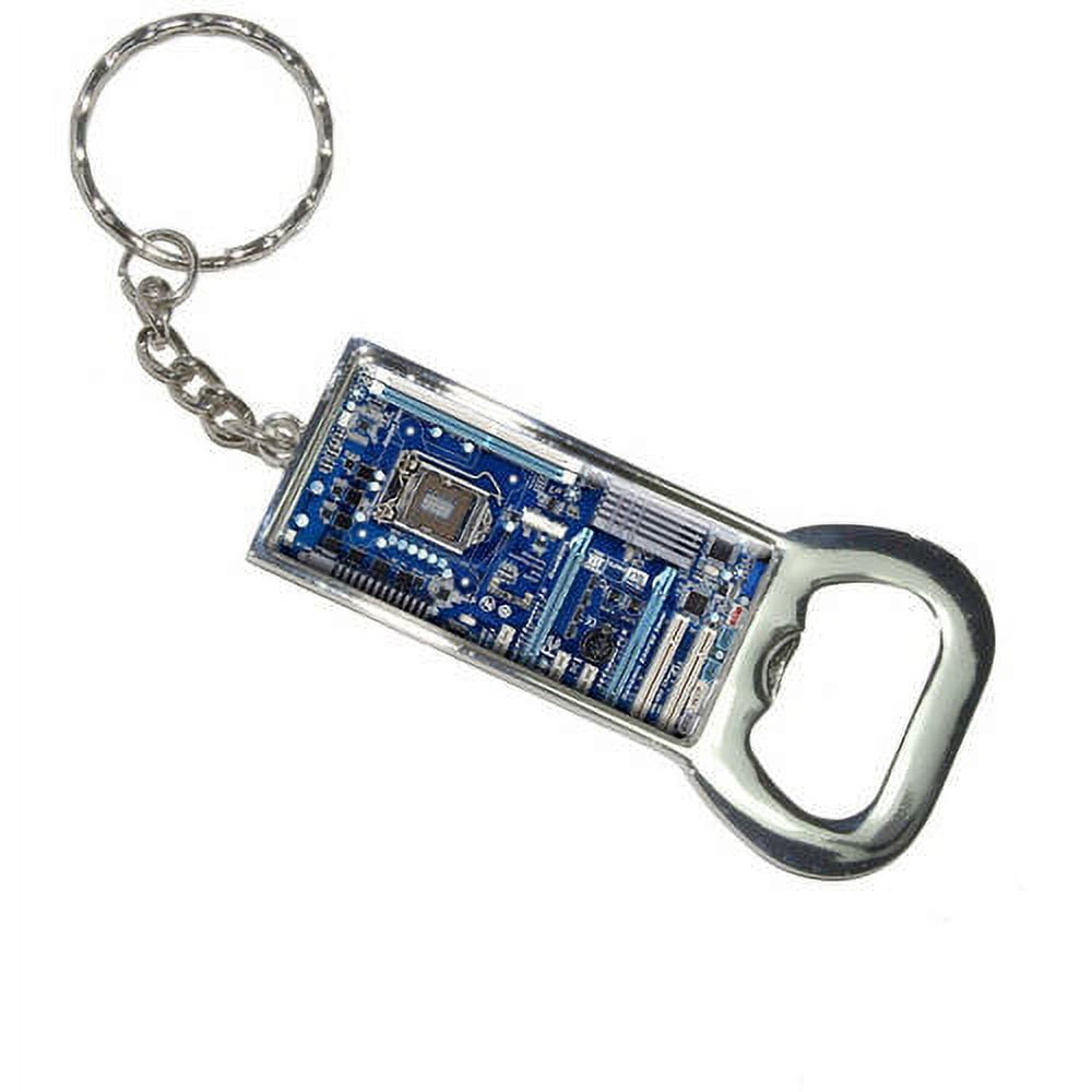 Blue Computer Motherboard Processor Cpu Memory Keychain Bottle ...