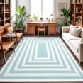 Blue Concentric Squares 8'x10' Area Rug for Living Room Sectional Sofa ...