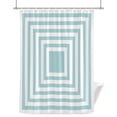 Blue Concentric Squares Shower Curtain, Modern Abstract Minimalist ...