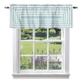 Blue Concentric Squares Valance Curtain 1 Panel, Modern Abstract ...