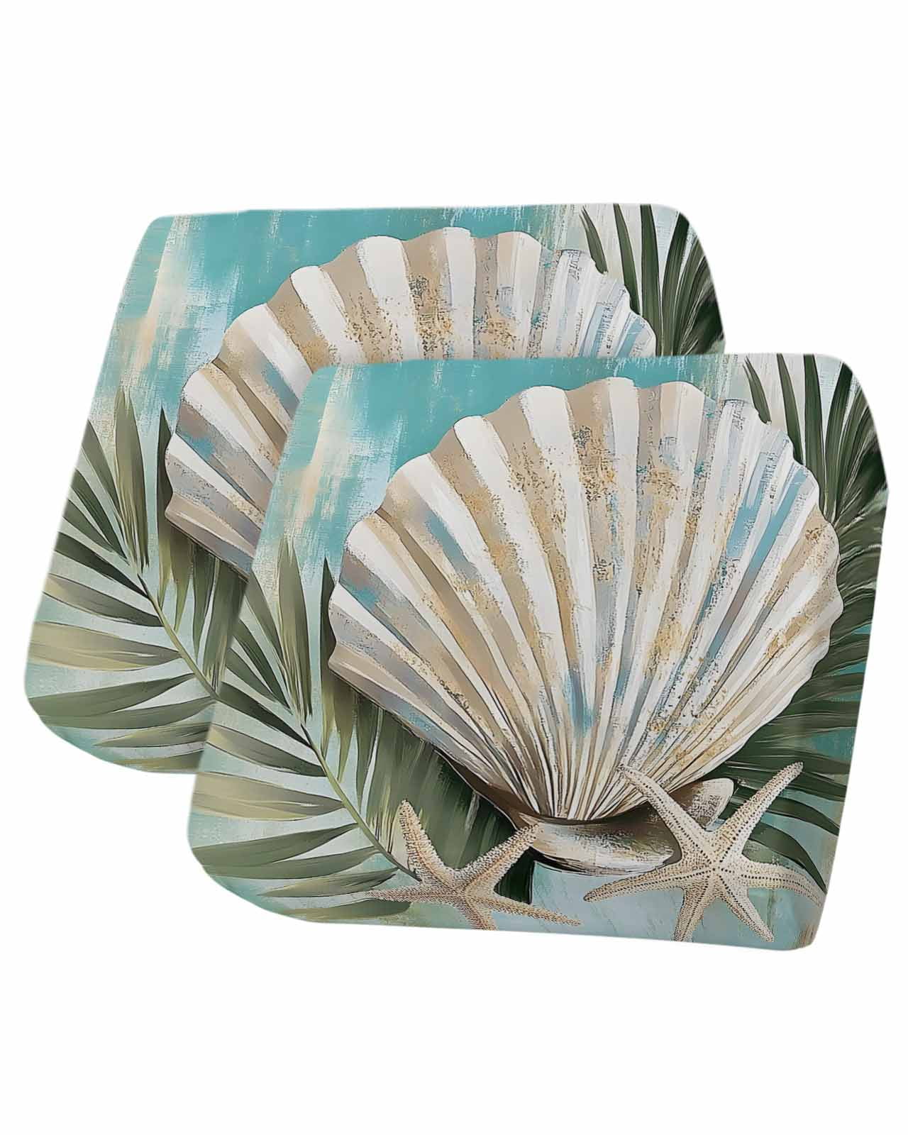 Blue Conch Coastal Sofa Couch Cushion Covers Washable, Removable ...