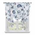 Blue Conch Coastal Tie Up Curtains for Window, Thermal Insulated ...