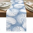 Blue Conch Cotton Linen Table Runner Coastal Ocean Beach Summer ...