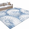 Blue Conch Rectangle Rug 9'x12' Coastal Ocean Beach Summer Nautical ...