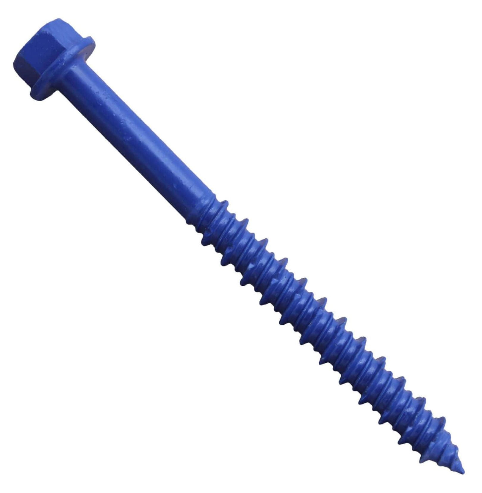 Blue Concrete Anchor Screws 1/4" x 3-1/4" Carbon Steel Hardened - Interior & Exterior Coated ...