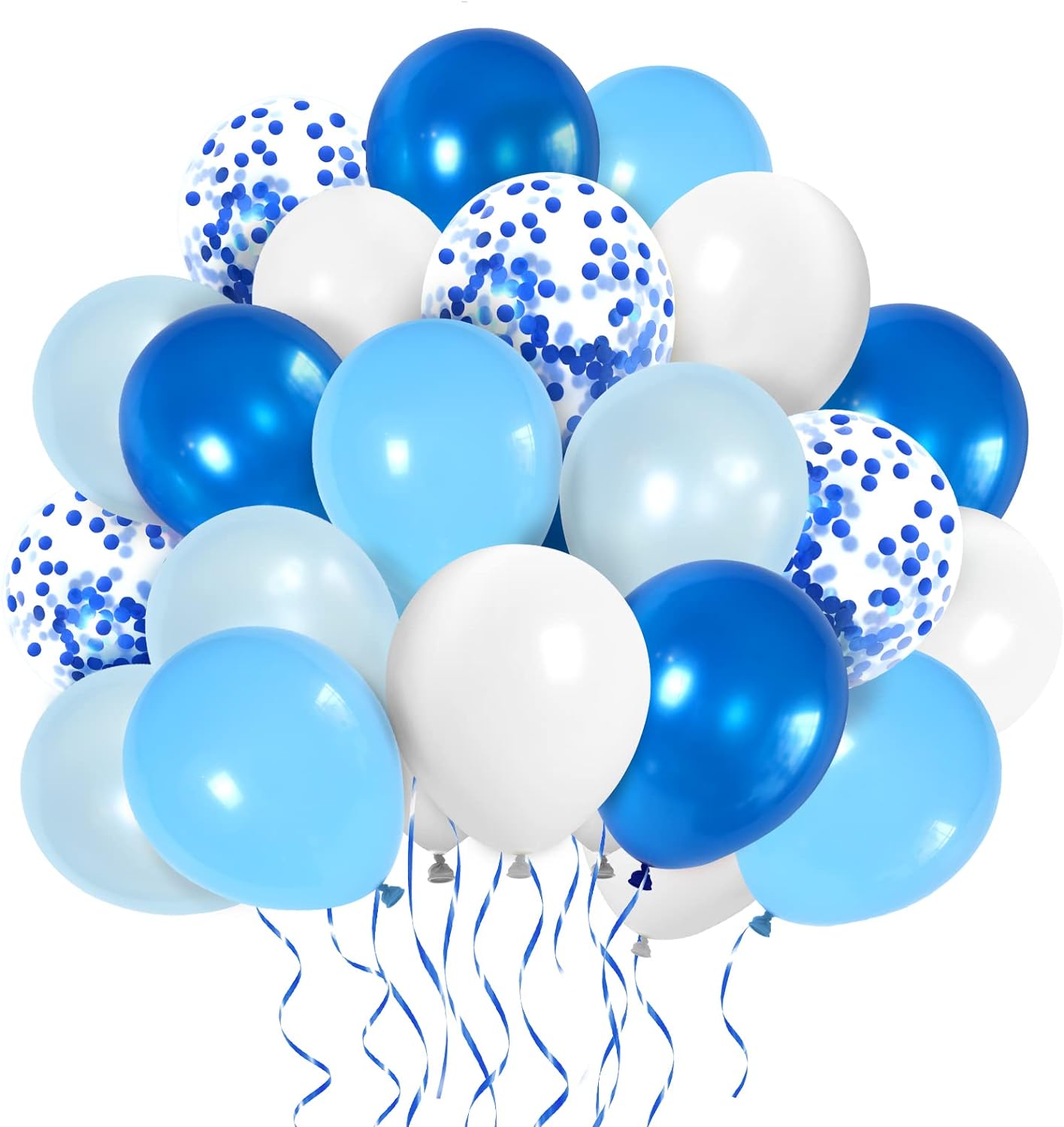 Blue Confetti Latex Balloons 12 Inch 50pcs Party Balloons For