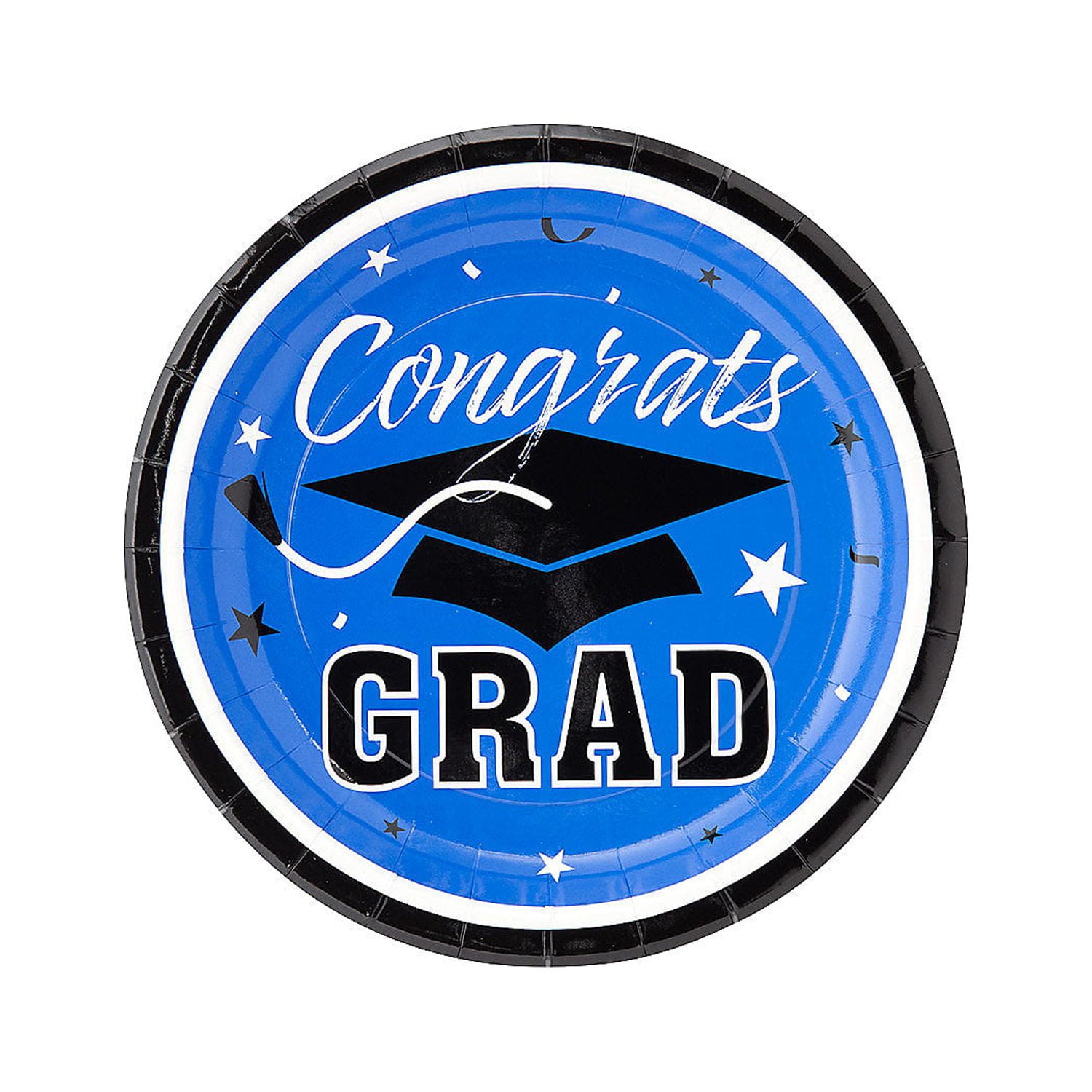 Blue Congrats Grad Paper Dessert Plates, Party Supplies, Graduation, 25 ...