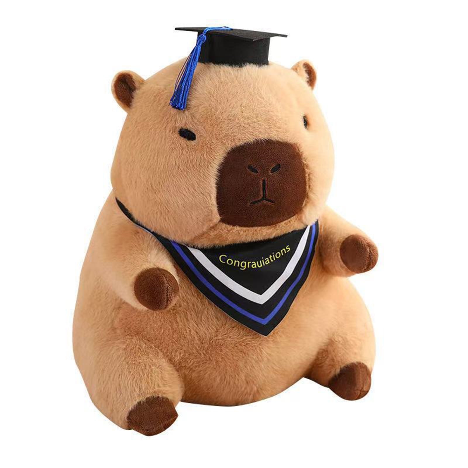 Blue “Congratulations” Capybara Plush Toy, Ugly-Cute Stuffed Animal for ...