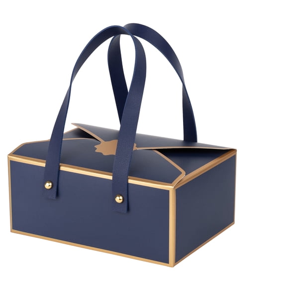 Blue Cookie Boxes 8 Pack of Bakery Boxes Gift Boxes with Leather ...